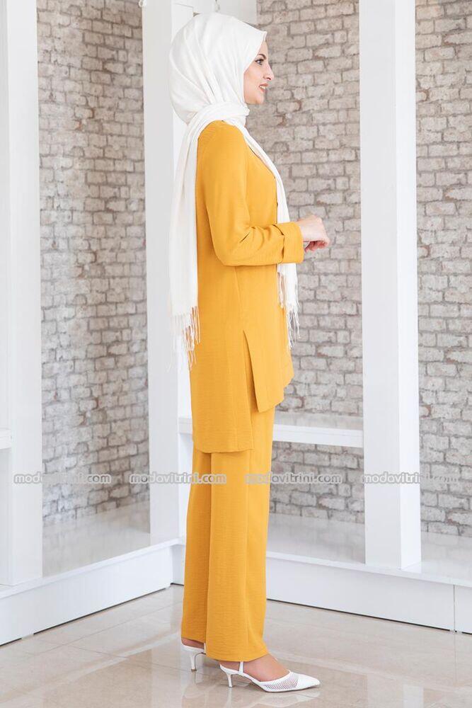 Ayda Suit - Aerobin Fabric - Mustard - FSC2030